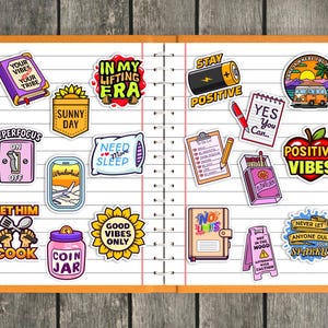18 Printable Quote Stickers - Digital Stickers - Inspirational PNG ...