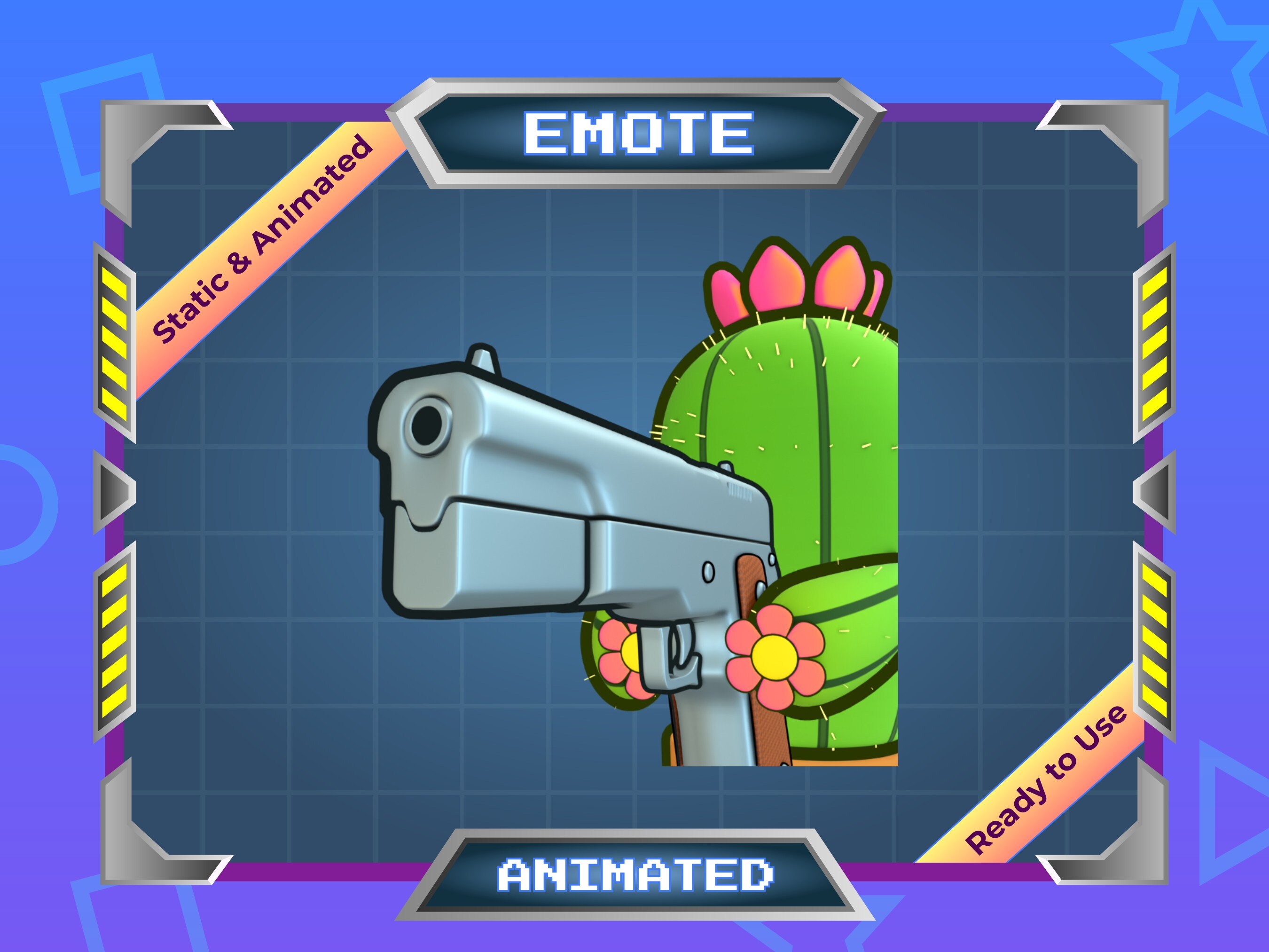 Animated Emote - Twitch Emote - Discord Emote - Cactus Gun - Etsy