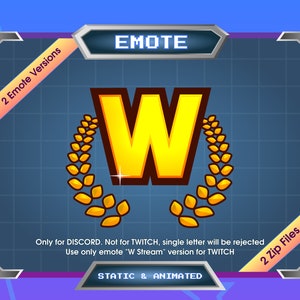 Golden W Stream Animated Emote for Twitch/discord (digital File) - Etsy