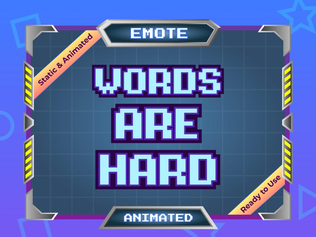 Words Are Hard - Animated Emote - Twitch Emote - Discord Emote - Etsy