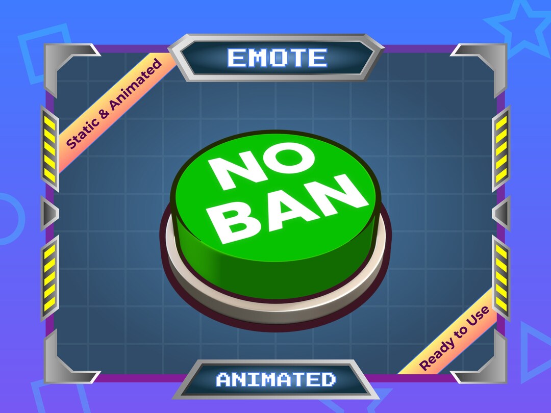 No Ban Button - Animated Emote - Static Emote - Twitch Emote - Discord ...