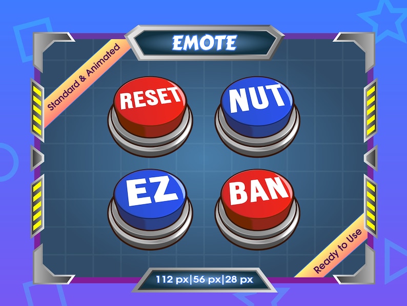 4 Animated Button Emotes (reset, Nut, Ban, Ez) for Twitch/discord ...