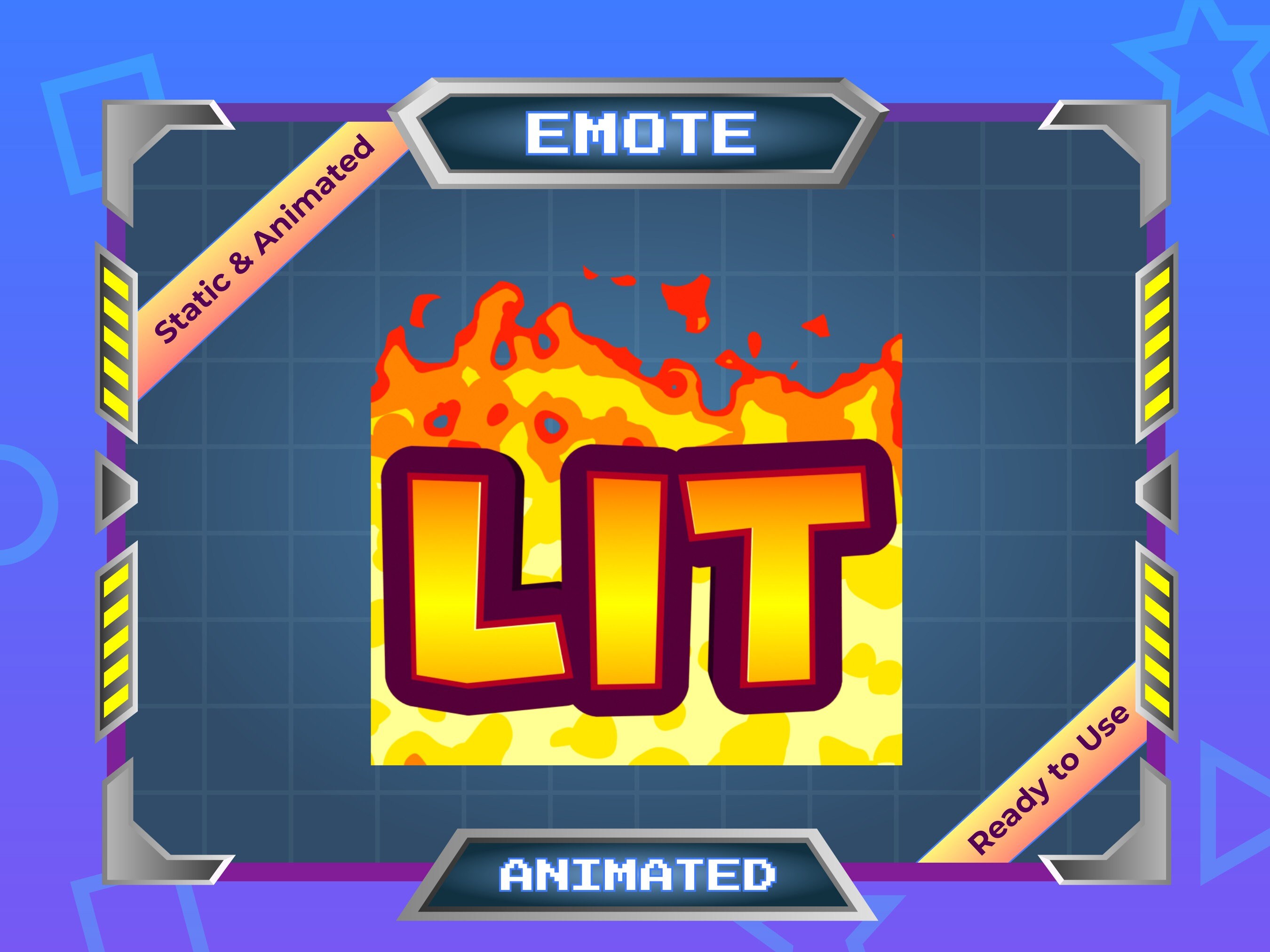 Lit Fire Animated Emote Static Emote Twitch Emote Discord Emote - Etsy