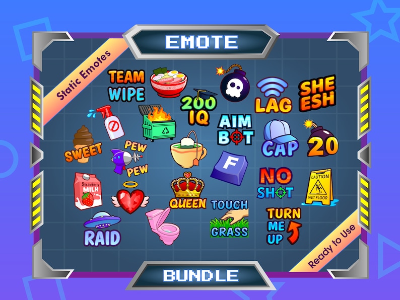 24 Static Text Emotes for Streamers (digital Download) - Etsy