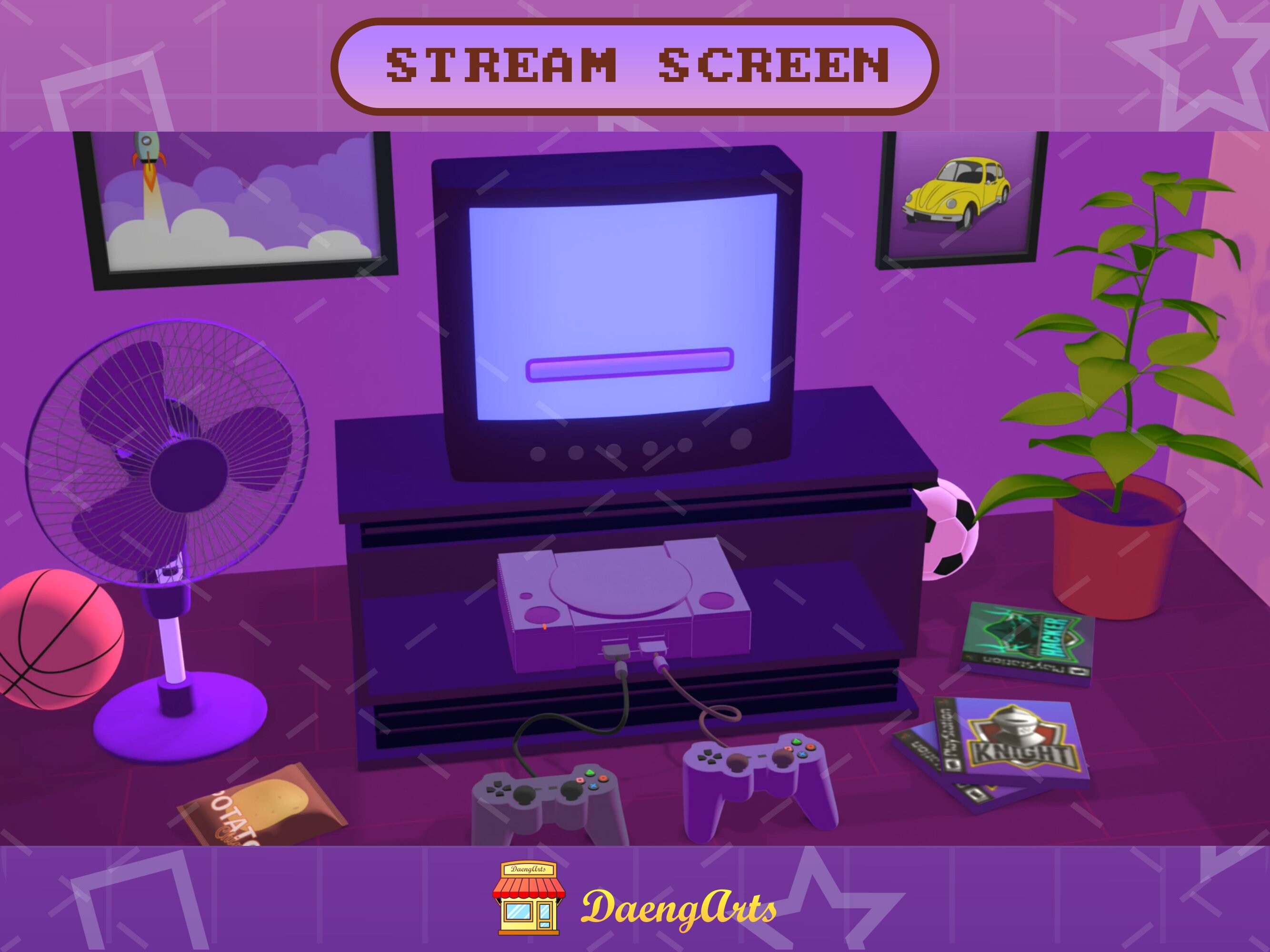 5x Animated Stream Screens | 90's Classic Retro Gaming Console | Cozy ...