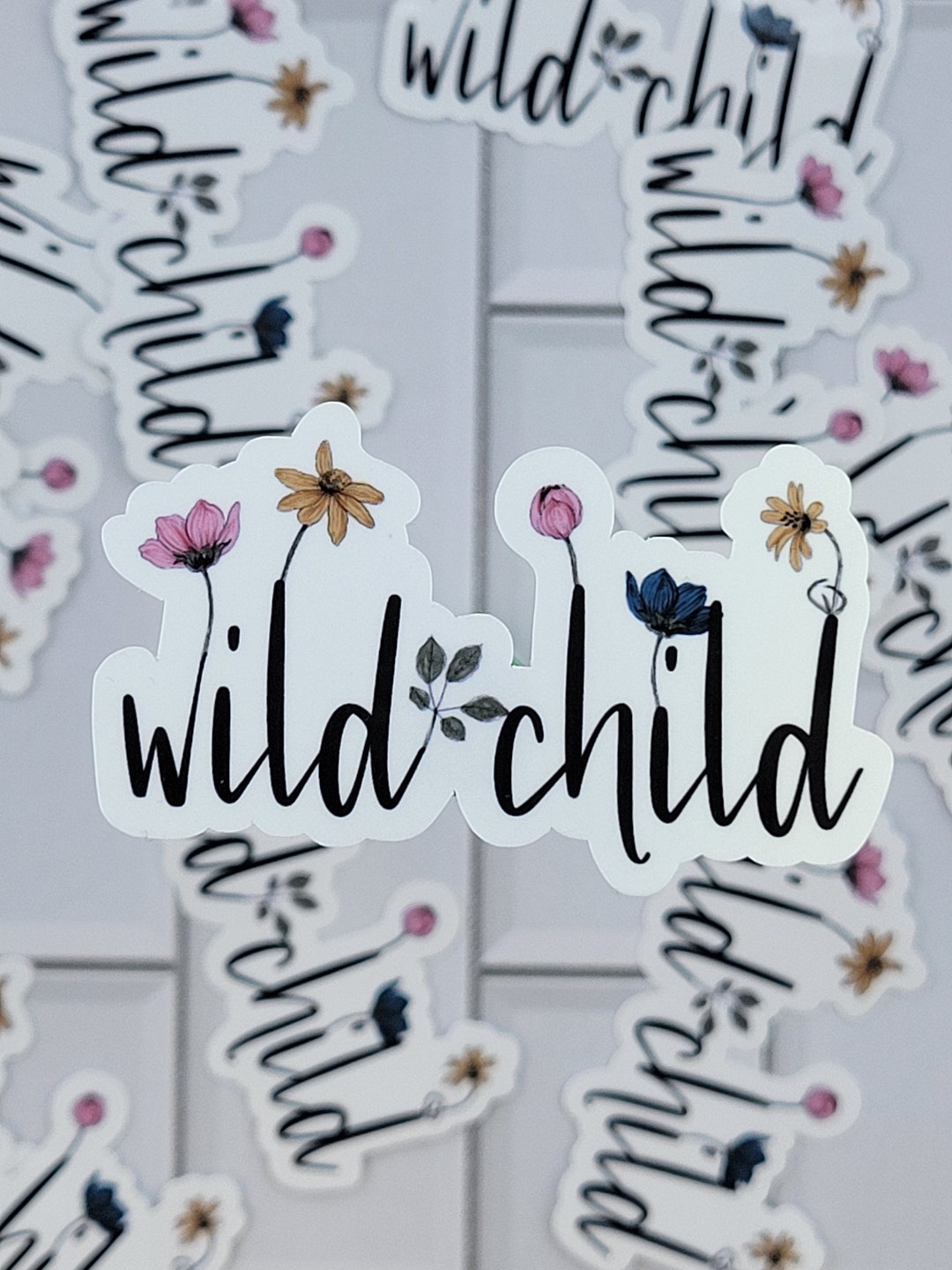 Wild Child, Flower Sticker - Etsy