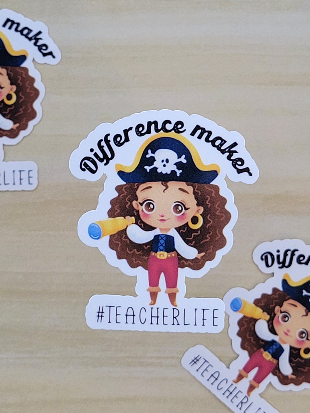 Pirate Difference Maker Sticker, School Mascot, Teacher Life, Female - Etsy