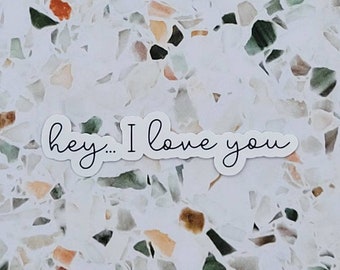 Hey I Love You Sticker, Waterproof Sticker, Funny Stickers, Laptop ...