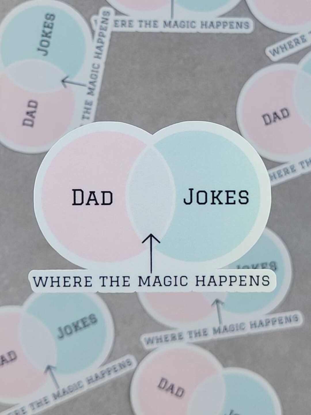 Dad Jokes, Venn Diagram Sticker - Etsy