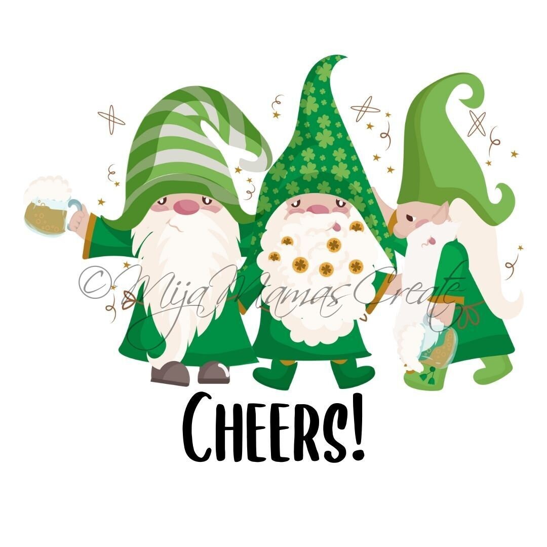 St. Patrick's Day Gnome Cheers PNG - Etsy