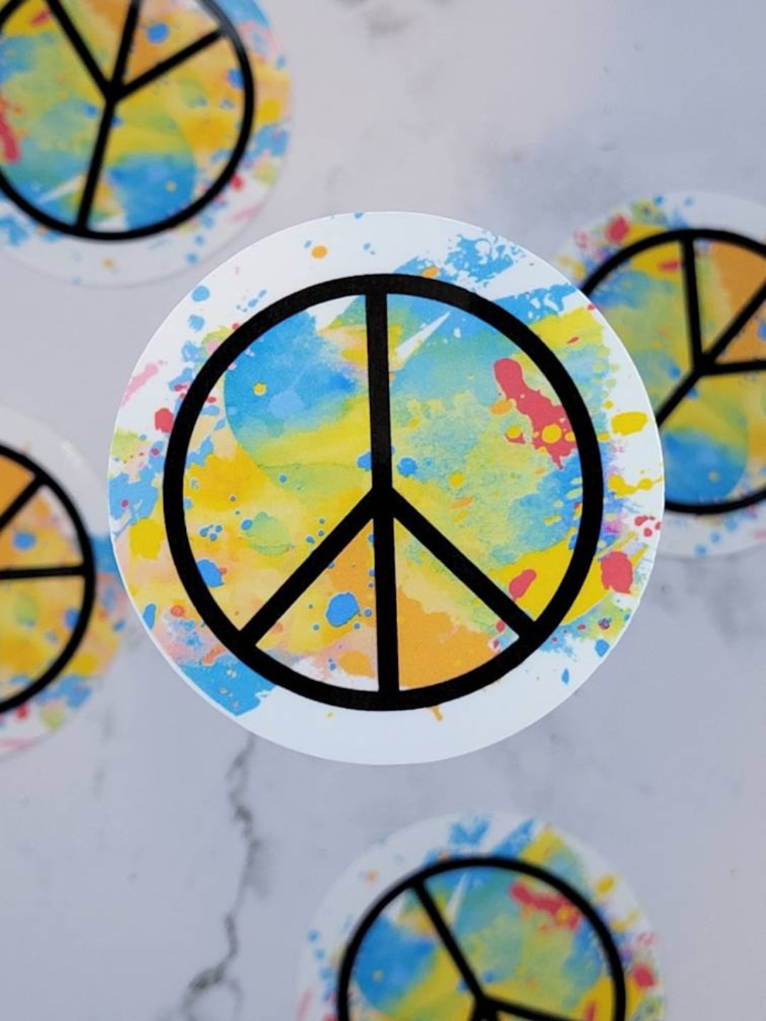 Peace Sign Rainbow Splatter Sticker - Etsy
