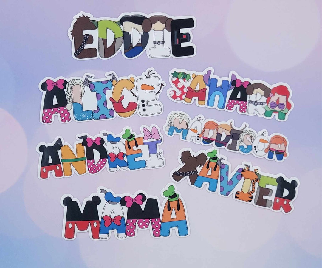 Personalized Character Name Sticker, Custom Stickers - Etsy