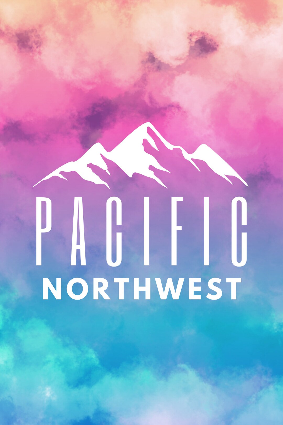 Pacific Northwest, Mountain, Vinyl Decal, White Vinyl - Etsy