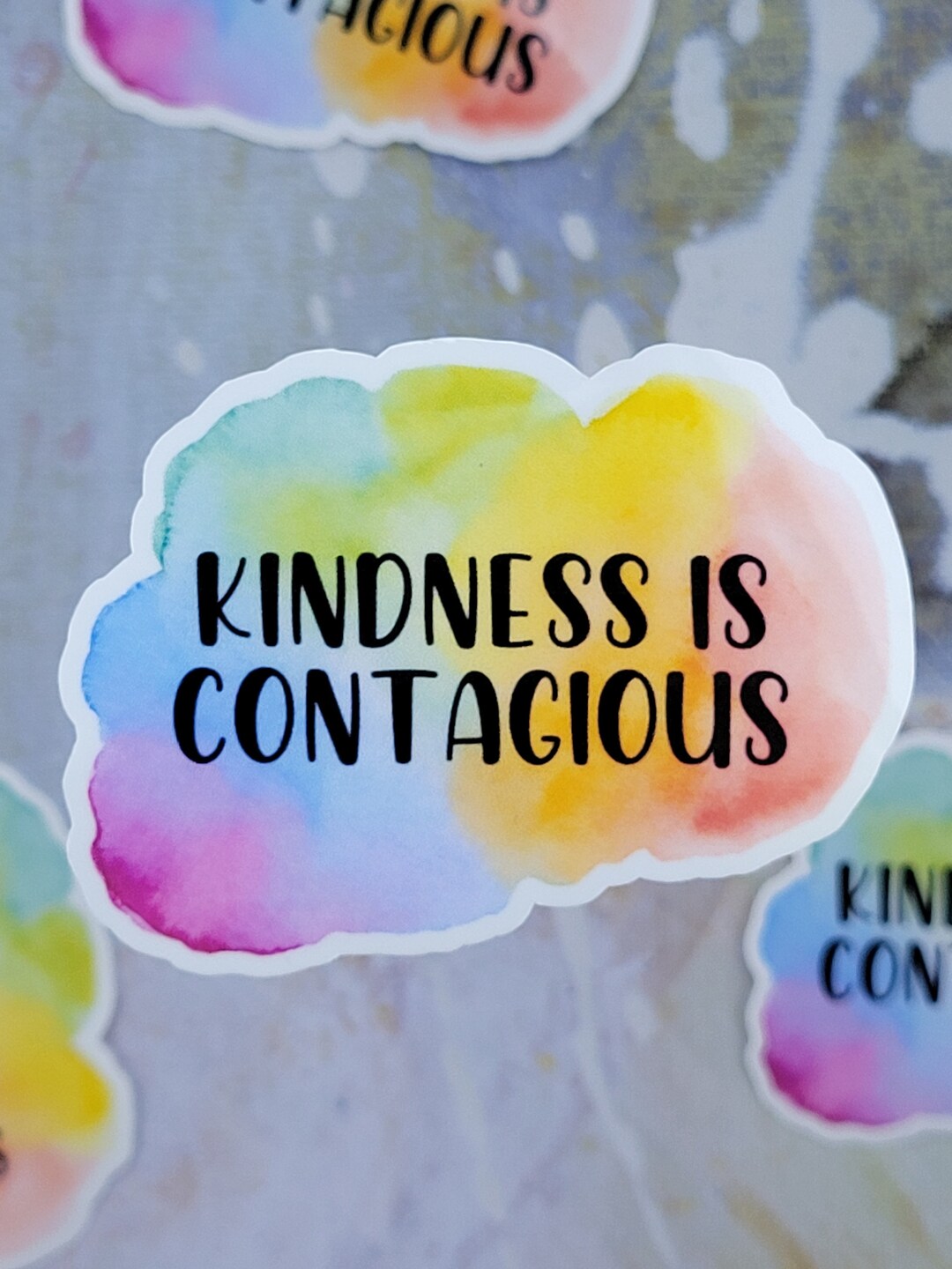 Kindness is Contagious Sticker, Rainbow Watercolor - Etsy