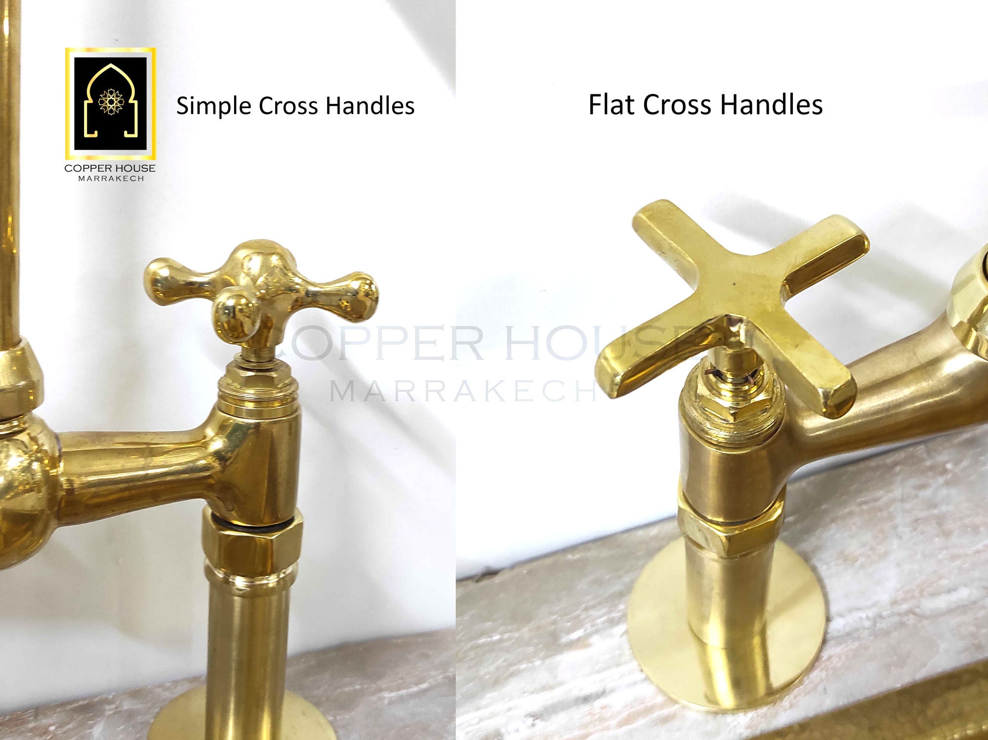 Set of 2 Handmade Brass Solid Faucet Set of 2 Handmade Brass Solid ...