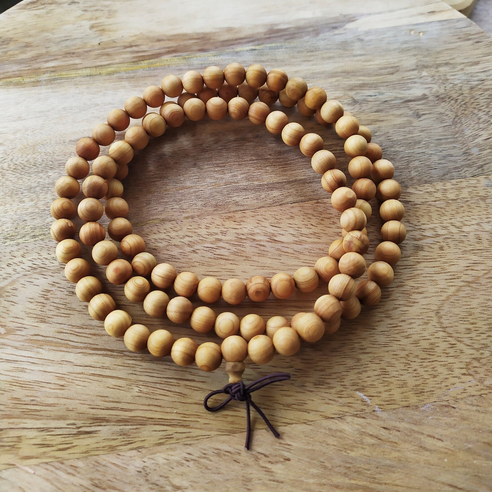 Natural Western Red Cedar Wood Round Bead Mala in 8mm Bead - Etsy