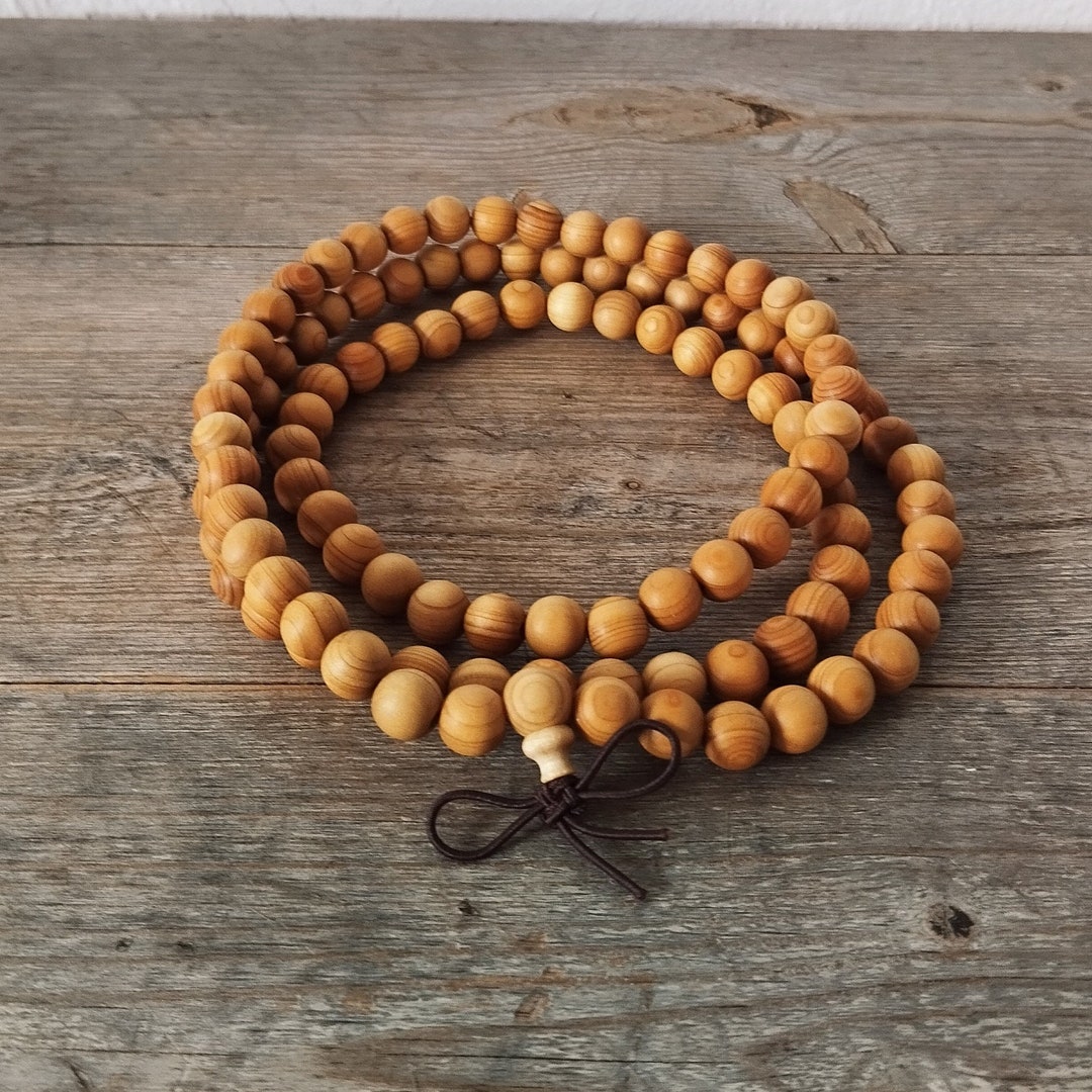 Natural Western Red Cedar Wood Round Bead Mala in 8mm Bead - Etsy