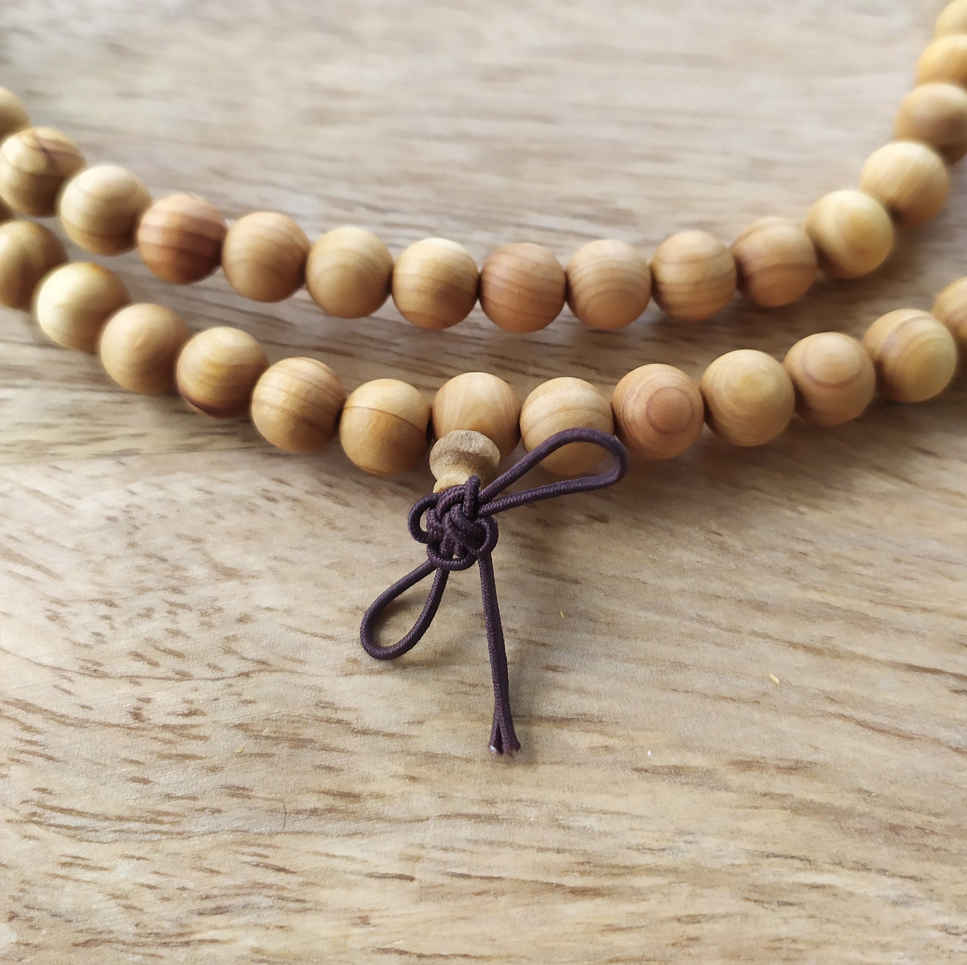 Natural Western Red Cedar Wood Round Bead Mala in 8mm Bead - Etsy