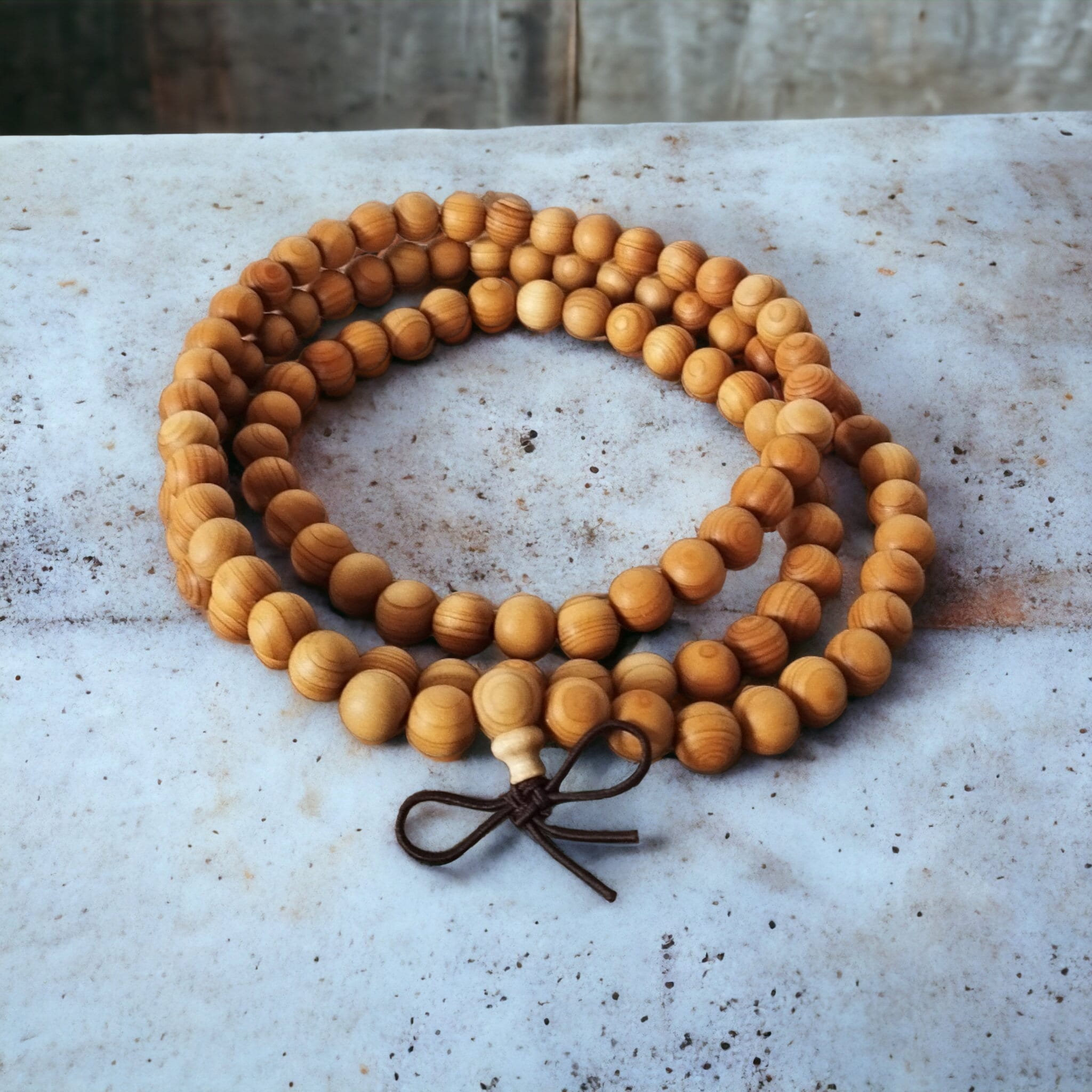 Natural Western Red Cedar Wood Round Bead Mala in 8mm Bead - Etsy