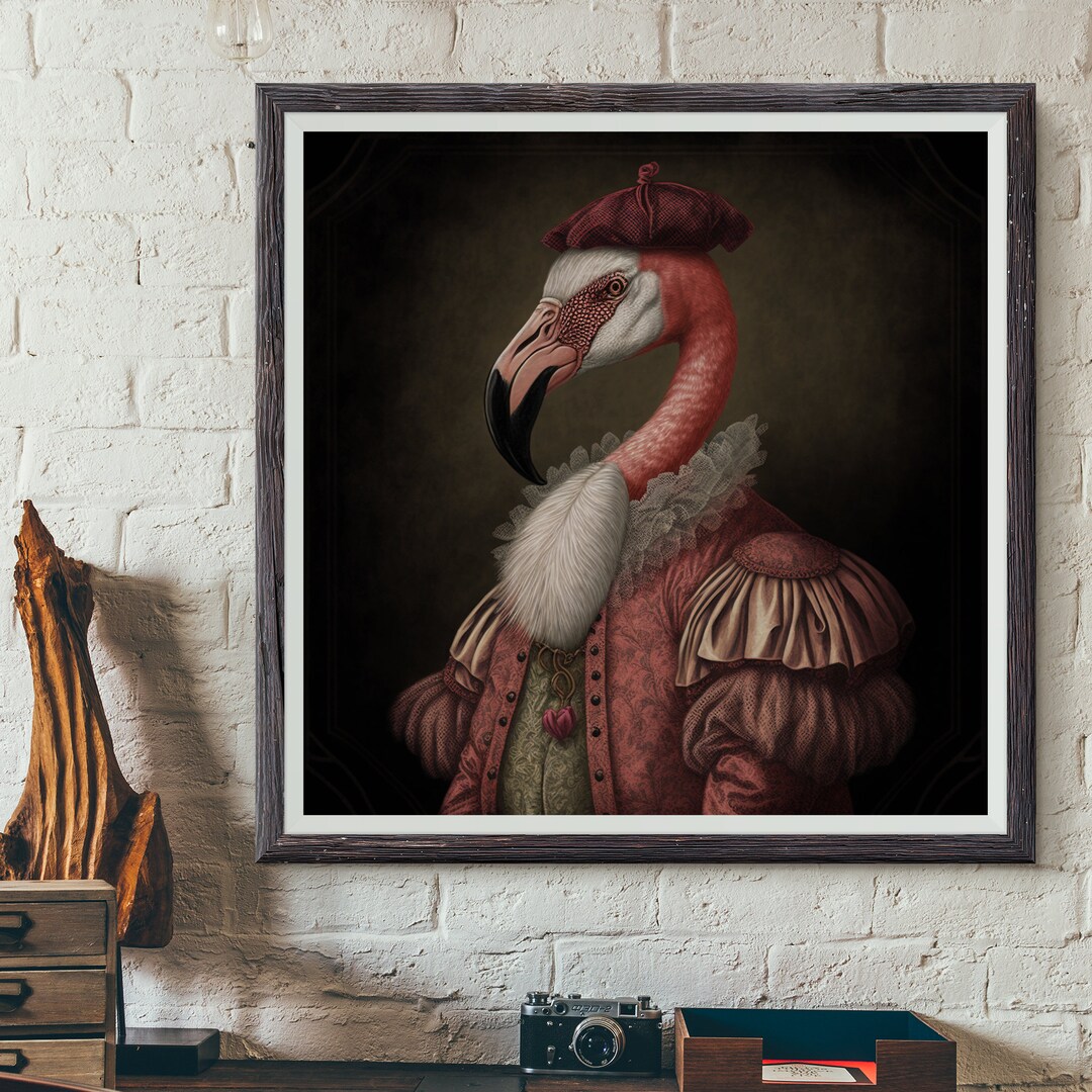 Royal Flamingo Regal Painting - Art Print Animal Home Decor - Etsy