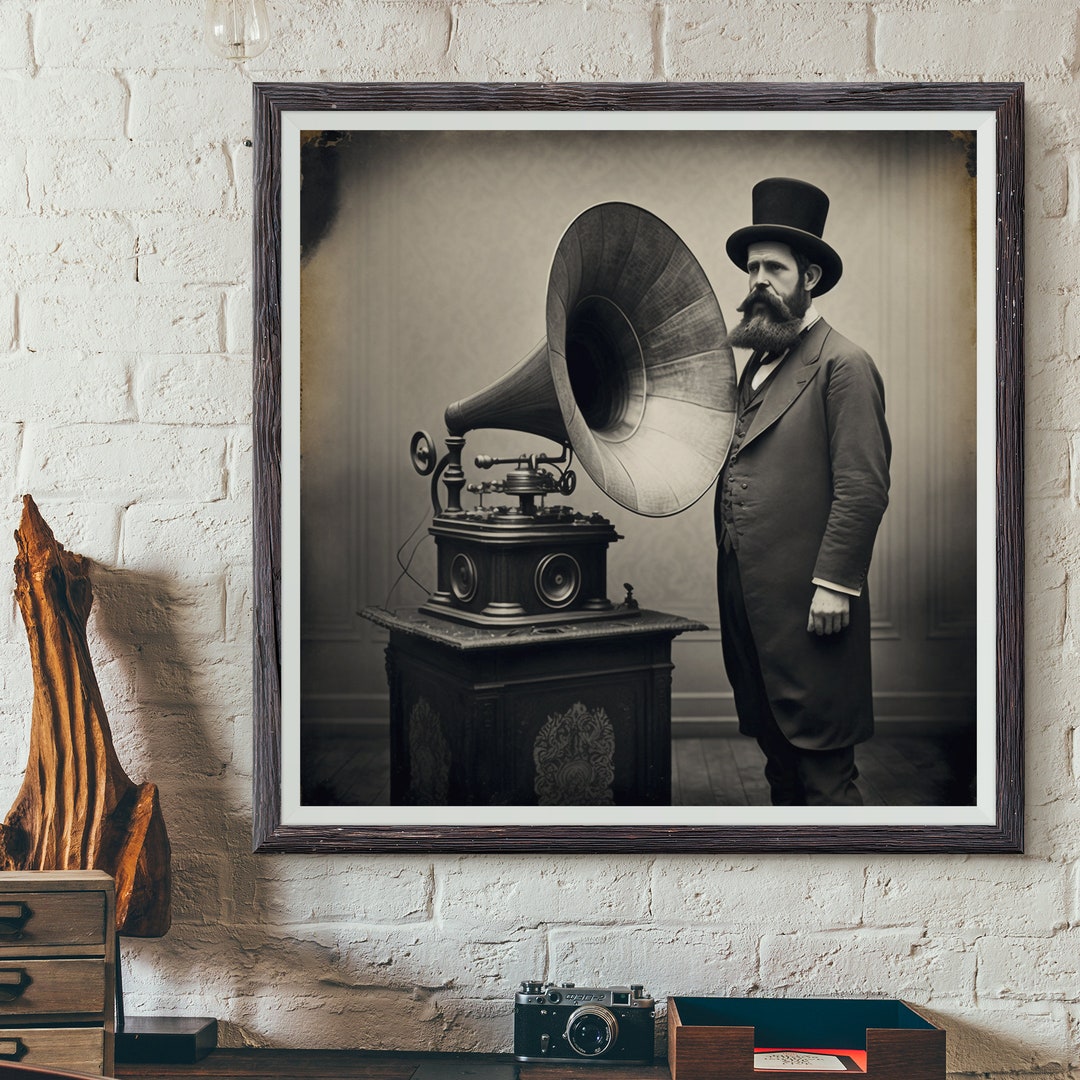Old Skool DJ, Gramophone, Vintage Photograph Style - Art Print - Etsy