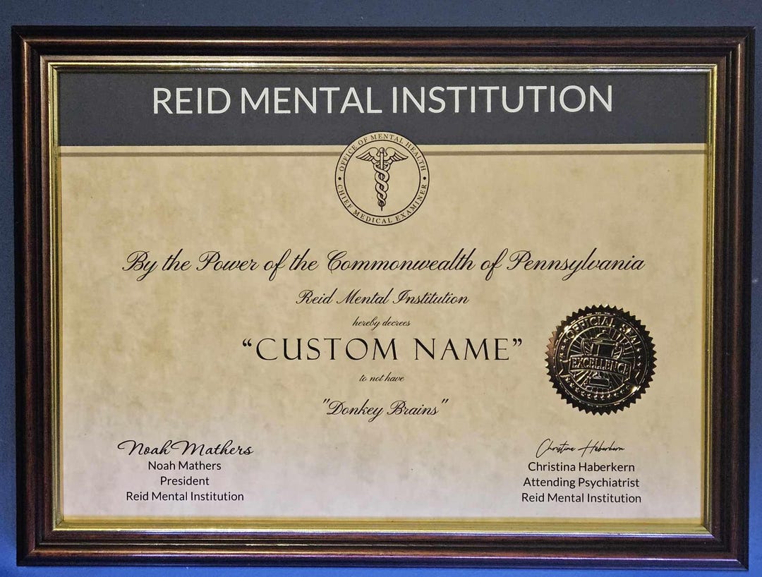 Certificado de cerebro de burro - Certificado personalizado de "cerebro ...