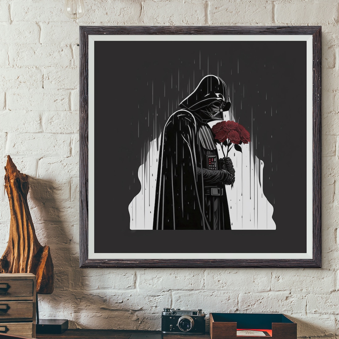Sad Darth Vader Holding Roses, Art Print - Etsy