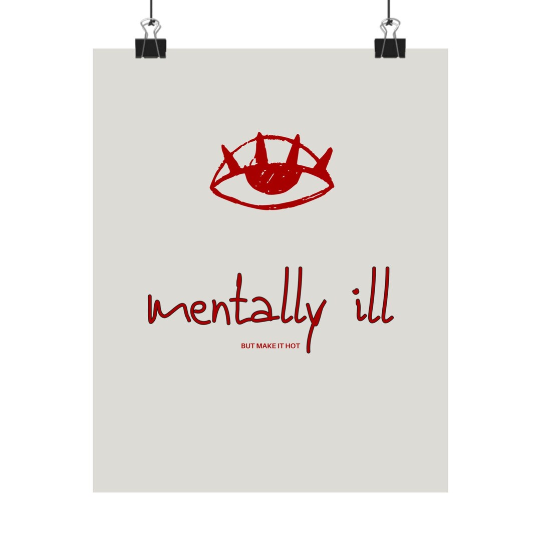 Matte Poster Mentally Ill Red Eye Minimal Mental Health Art - Etsy