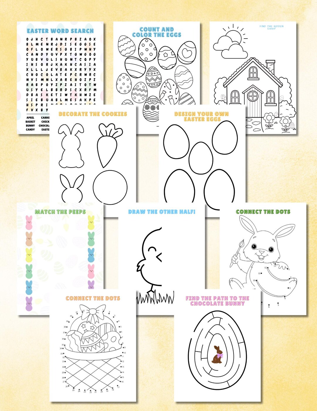 EASTER Worksheet Bundle | Printable Worksheets | 10-pack - Etsy