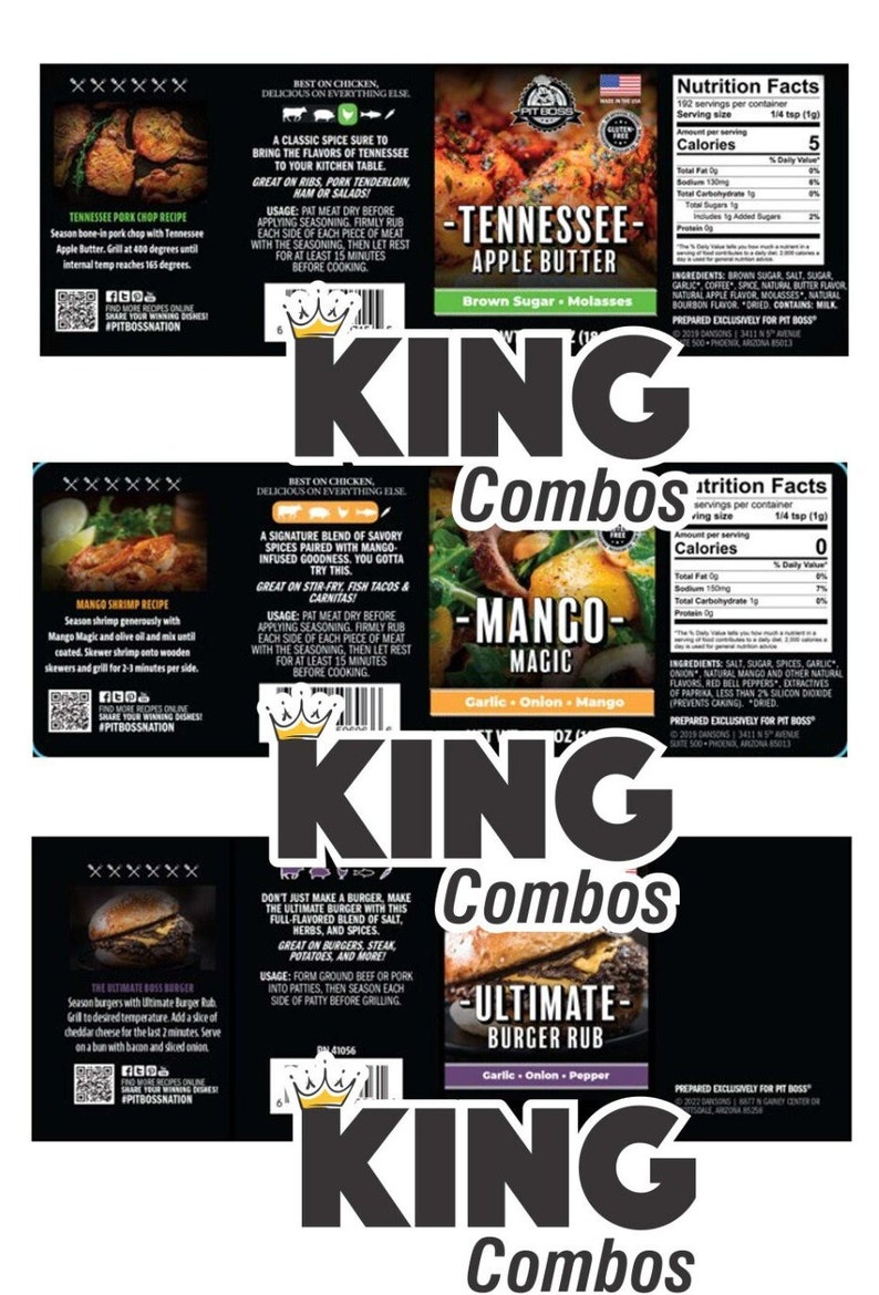 Pit Boss Grill Seasoning & Rub Trio Tennesse Magic Mango and - Etsy