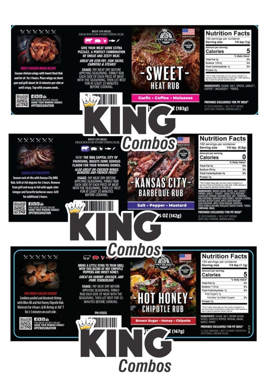 Pit Boss Grill Seasoning & Rub Trio Sweet, Hot Honey and Kansa Rub 5.0 ...