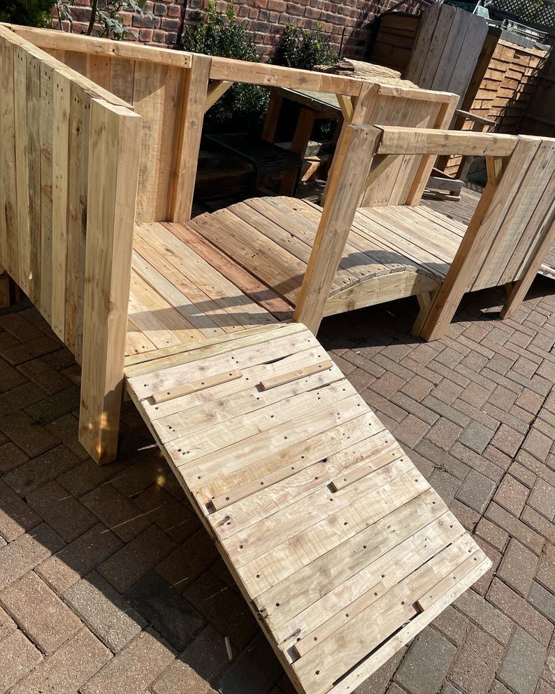 L Shaped Wooden Bridge Climbing Frame With Removable Ramps - Etsy UK