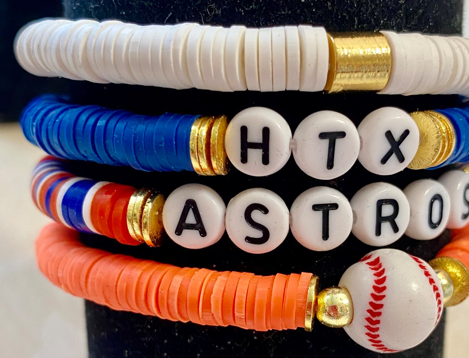 Astros Game Night Stackable Heishi Bracelets Houston TX - Etsy