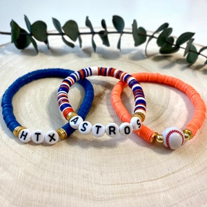 Astros Game Night- Stackable Heishi Bracelets- Houston TX- Playoffs Bracelet - Team Spirit ...