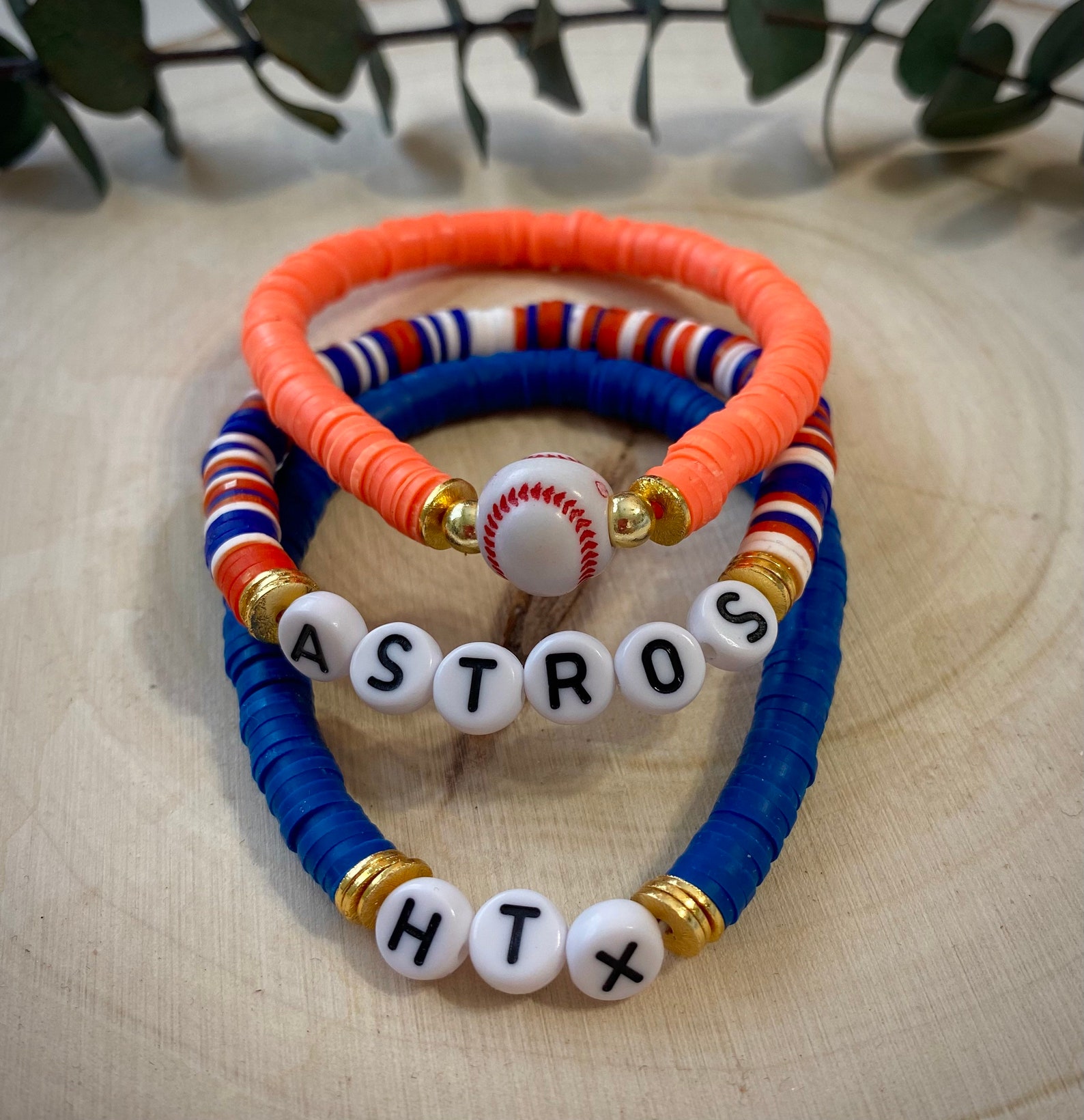 Astros Game Night Stackable Heishi Bracelets Houston TX - Etsy