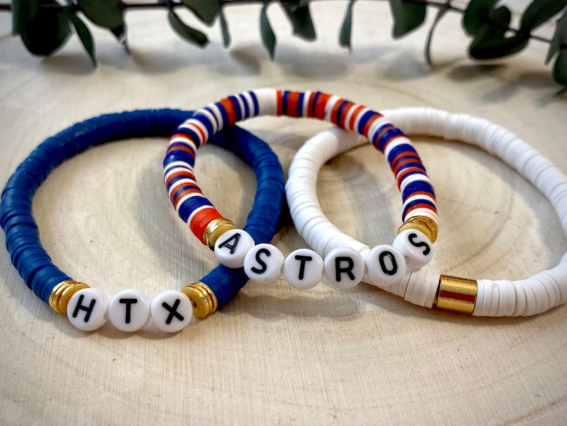 Astros Game Night Stackable Heishi Bracelets Houston TX - Etsy