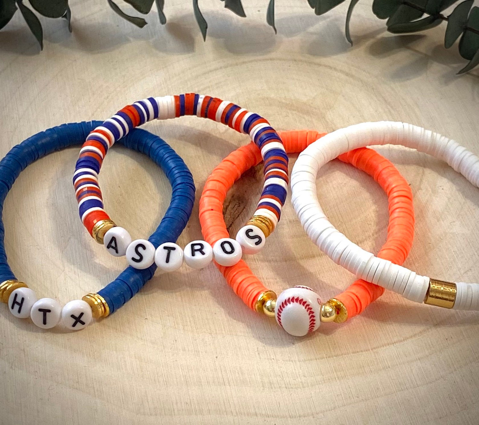 Astros Game Night Stackable Heishi Bracelets Houston TX - Etsy