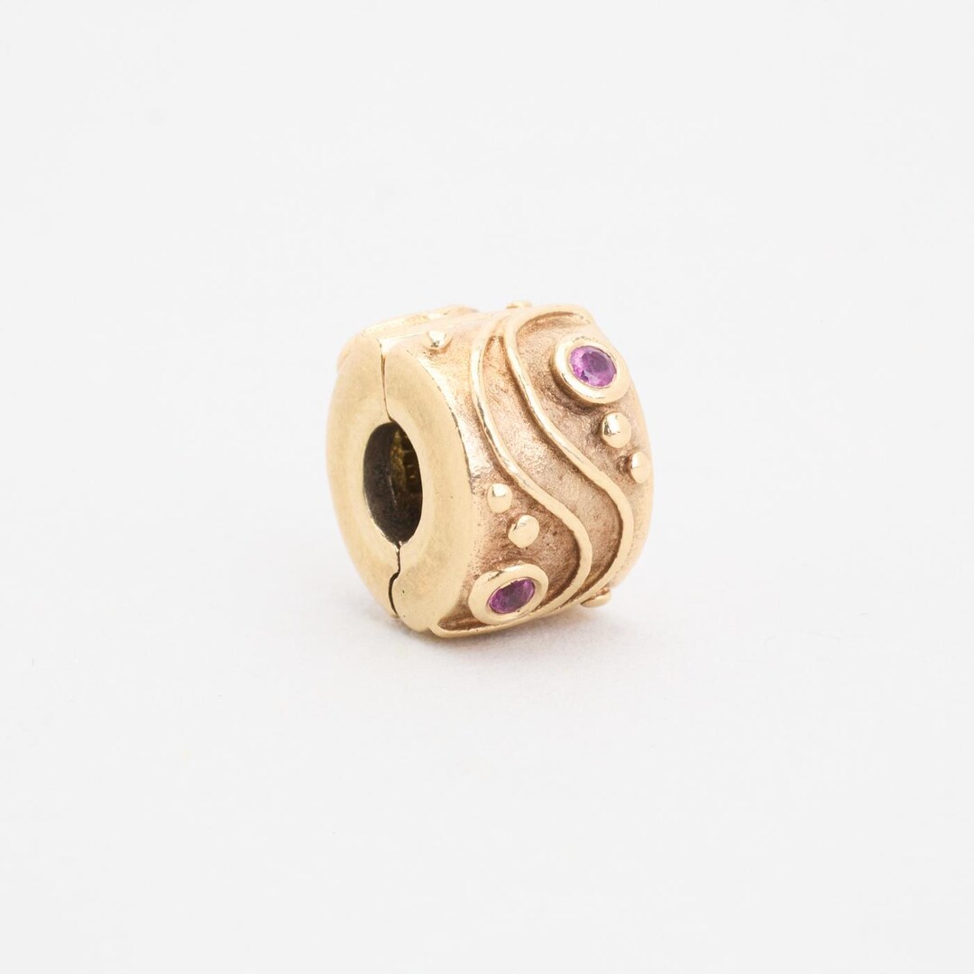 Pandora Charm With and Ruby in 14K Gold, 0.35 Inches | Real Genuine - Etsy