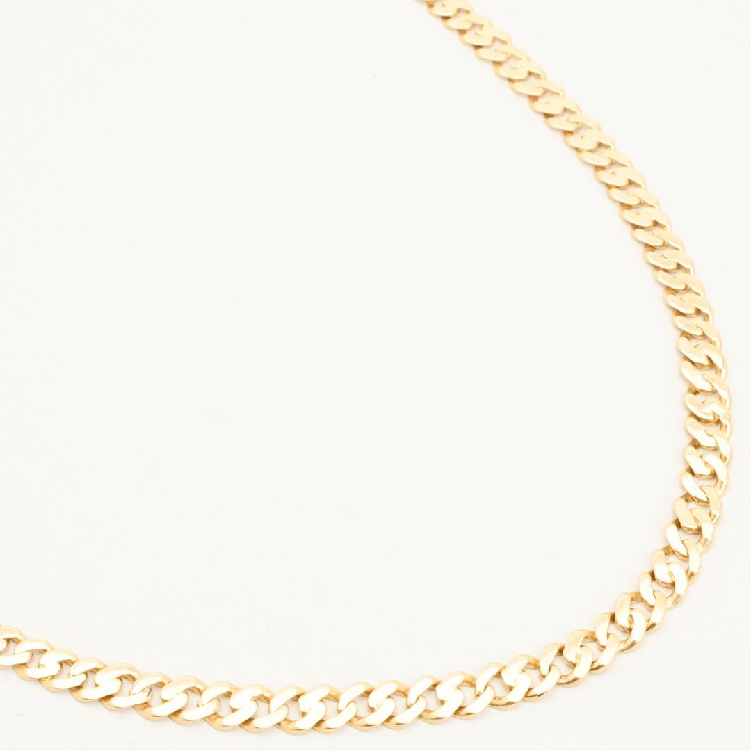 Curb Necklace in 18K Gold, 19.69 Inches Vintage Solid Gold Quality - Etsy