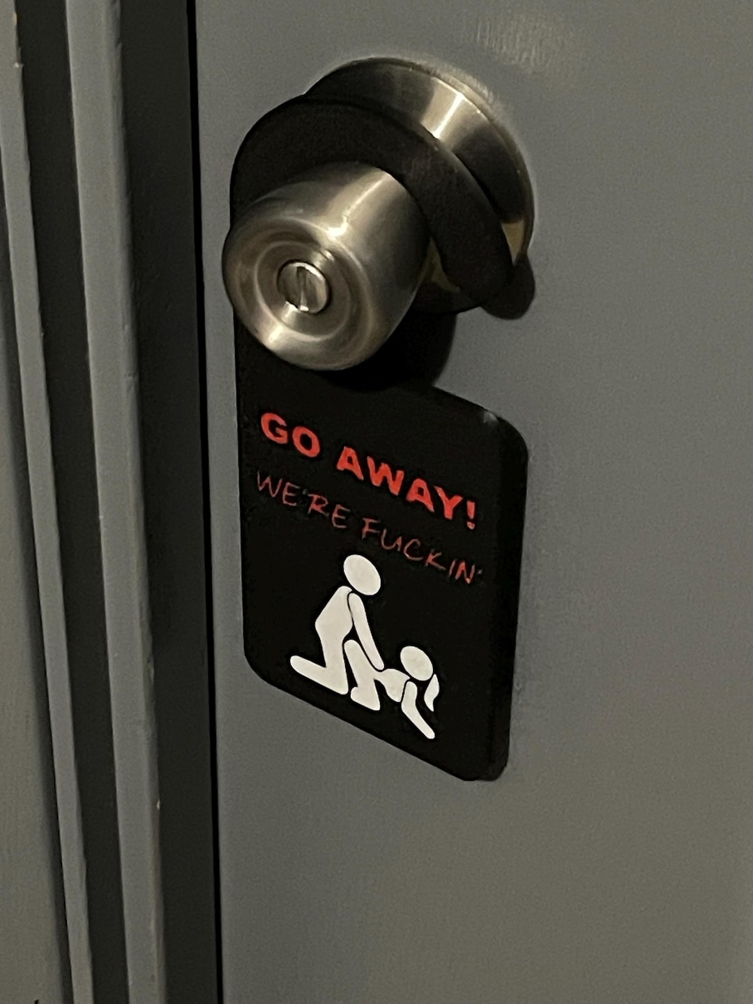 Funny NSFW Door Sign – Go Away We’re F***ing – Adult Gag Gift for ...