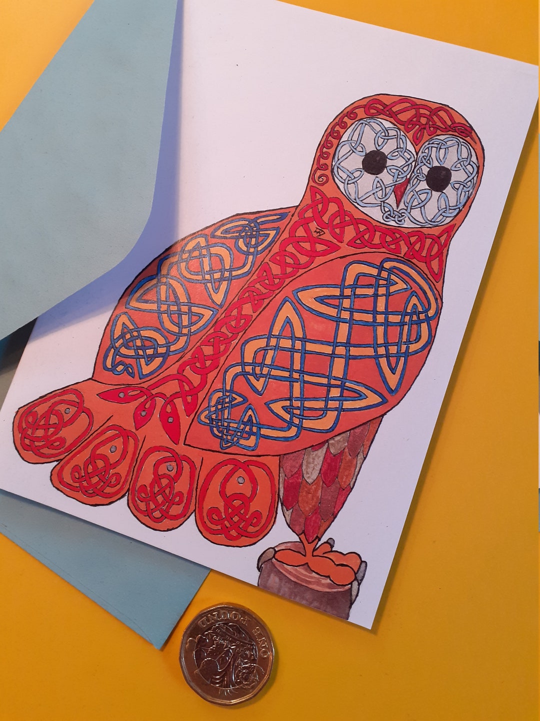Red Owl Greetings Card - Etsy