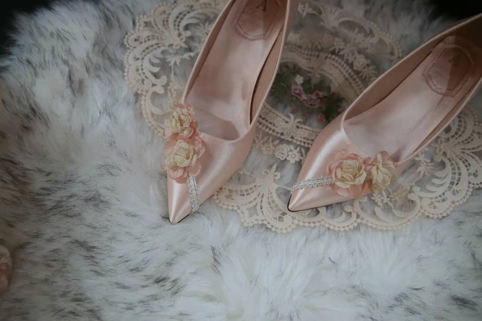 Champagne Pink Heels Marie Antoinette Rococo Baroque Bridal Heels Paris ...