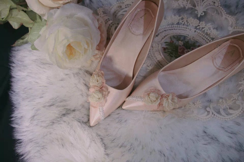 Champagne Pink Heels Marie Antoinette Rococo Baroque Bridal Heels Paris ...