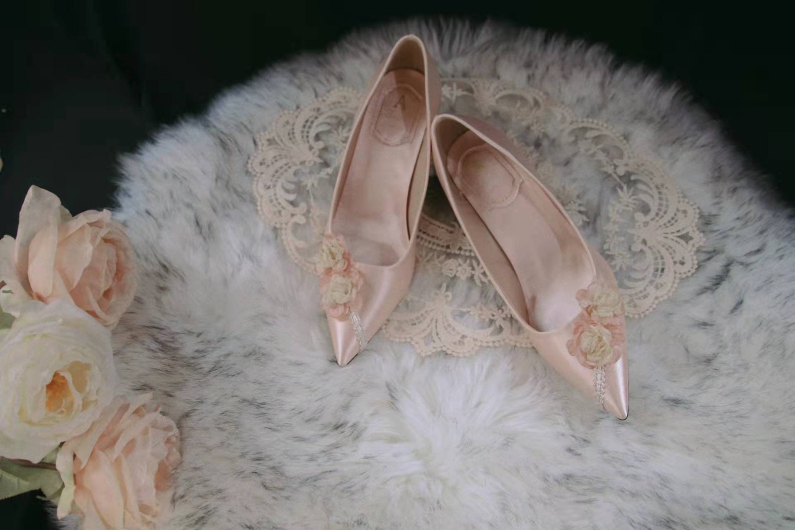 Champagne Pink Heels Marie Antoinette Rococo Baroque Bridal Heels Paris ...
