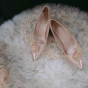 Champagne Pink Heels Marie Antoinette Rococo Baroque Bridal Heels Paris ...
