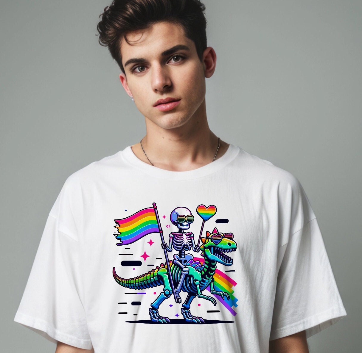 Skeleton Riding Dinosaur LGBTQ PNG, Skeleton Png, Skeleton Pride Png ...