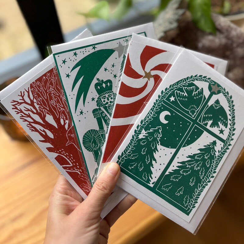 Lino Print Card - Etsy