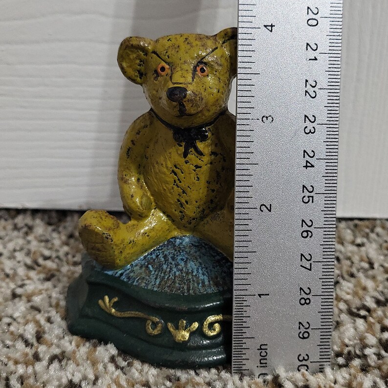 Cast Iron Grumpy Teddy Bear Door Stop - Etsy