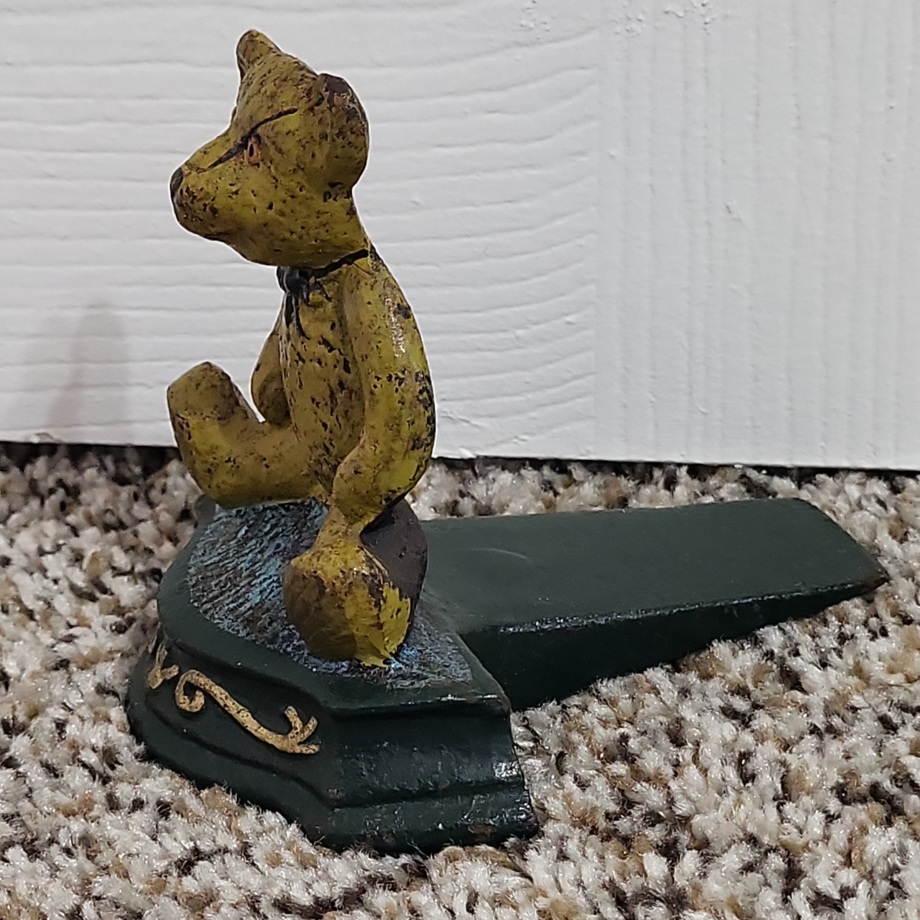 Cast Iron Grumpy Teddy Bear Door Stop - Etsy