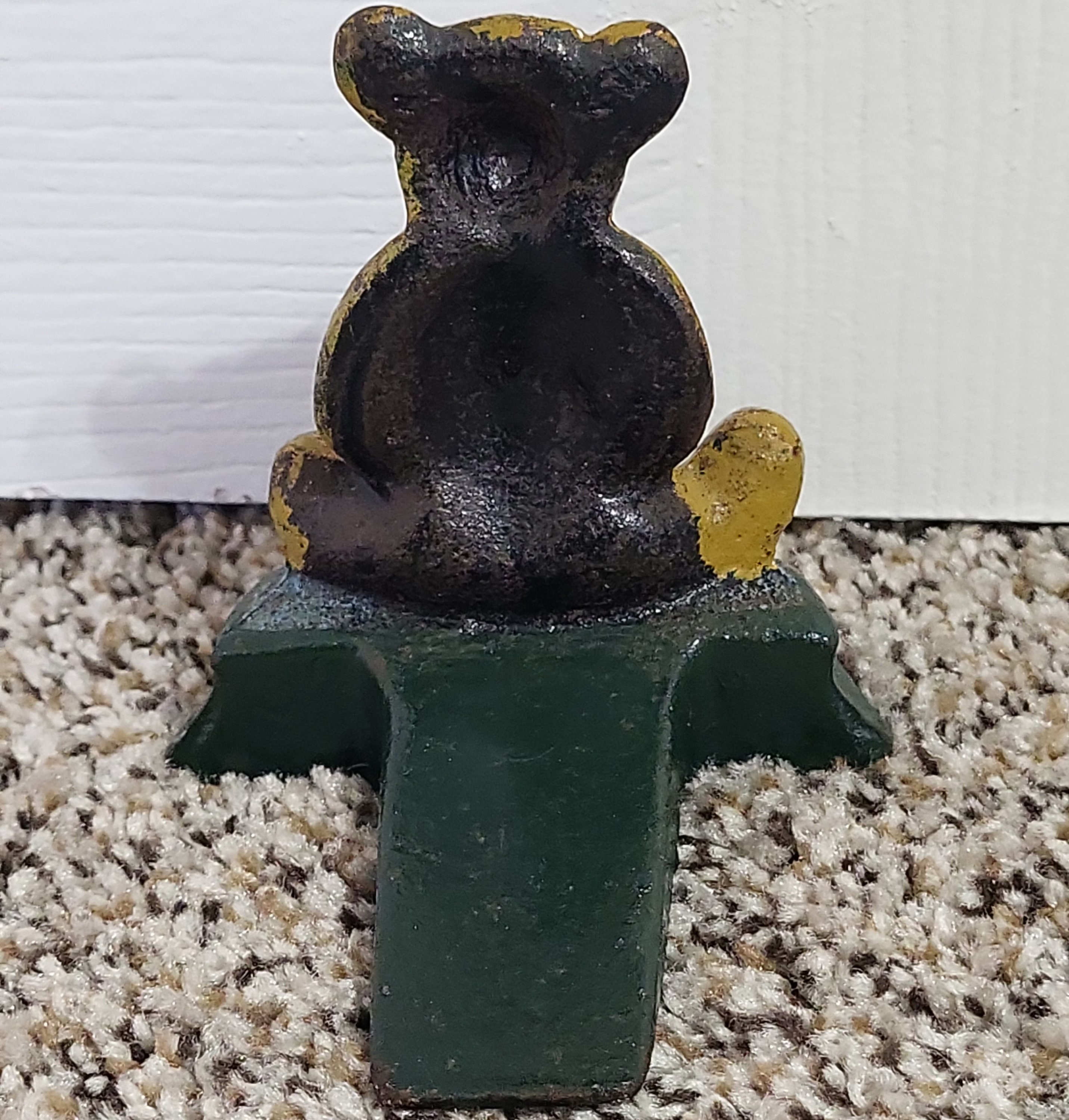Cast Iron Grumpy Teddy Bear Door Stop - Etsy